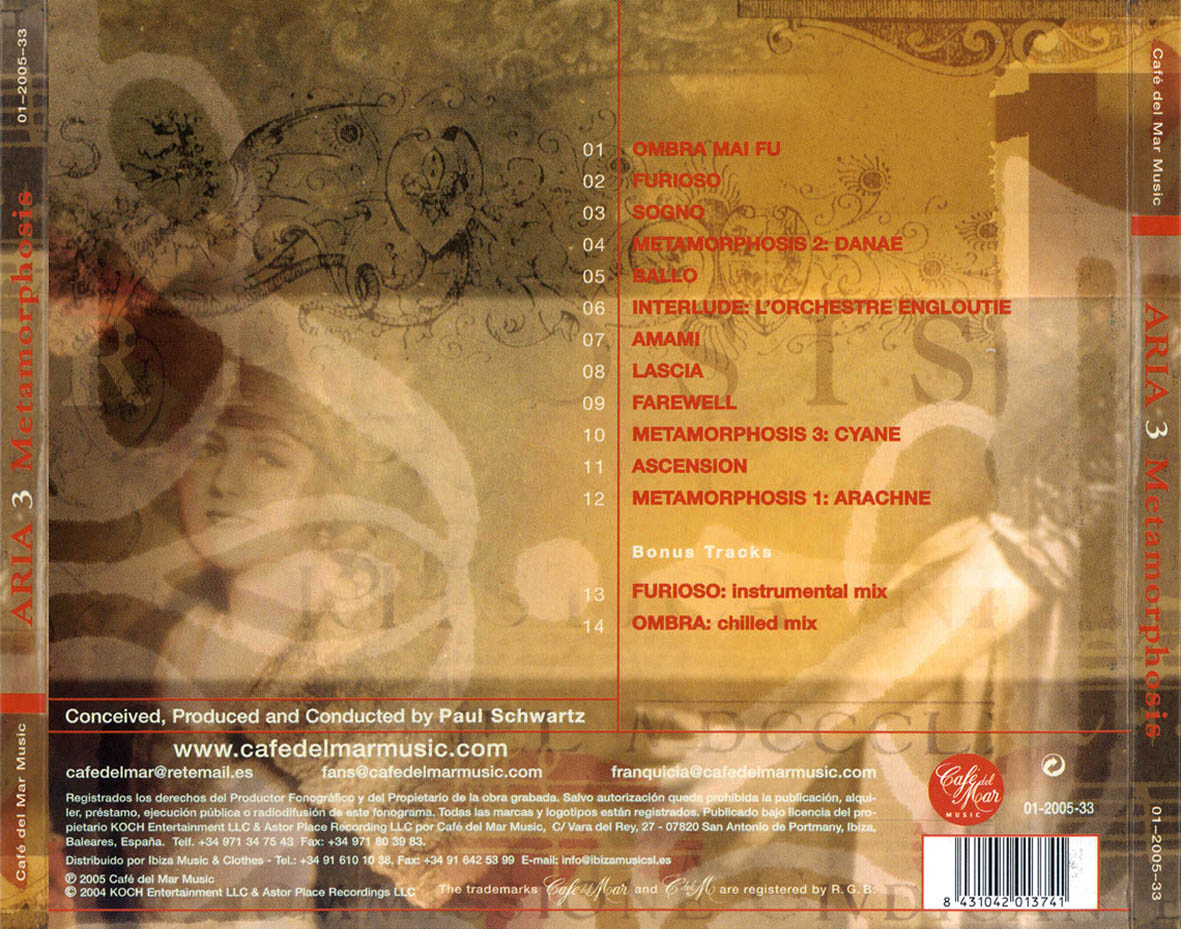 Car tula Trasera de Cafe Del Mar Aria 3 (Metamorphosis) - Portada