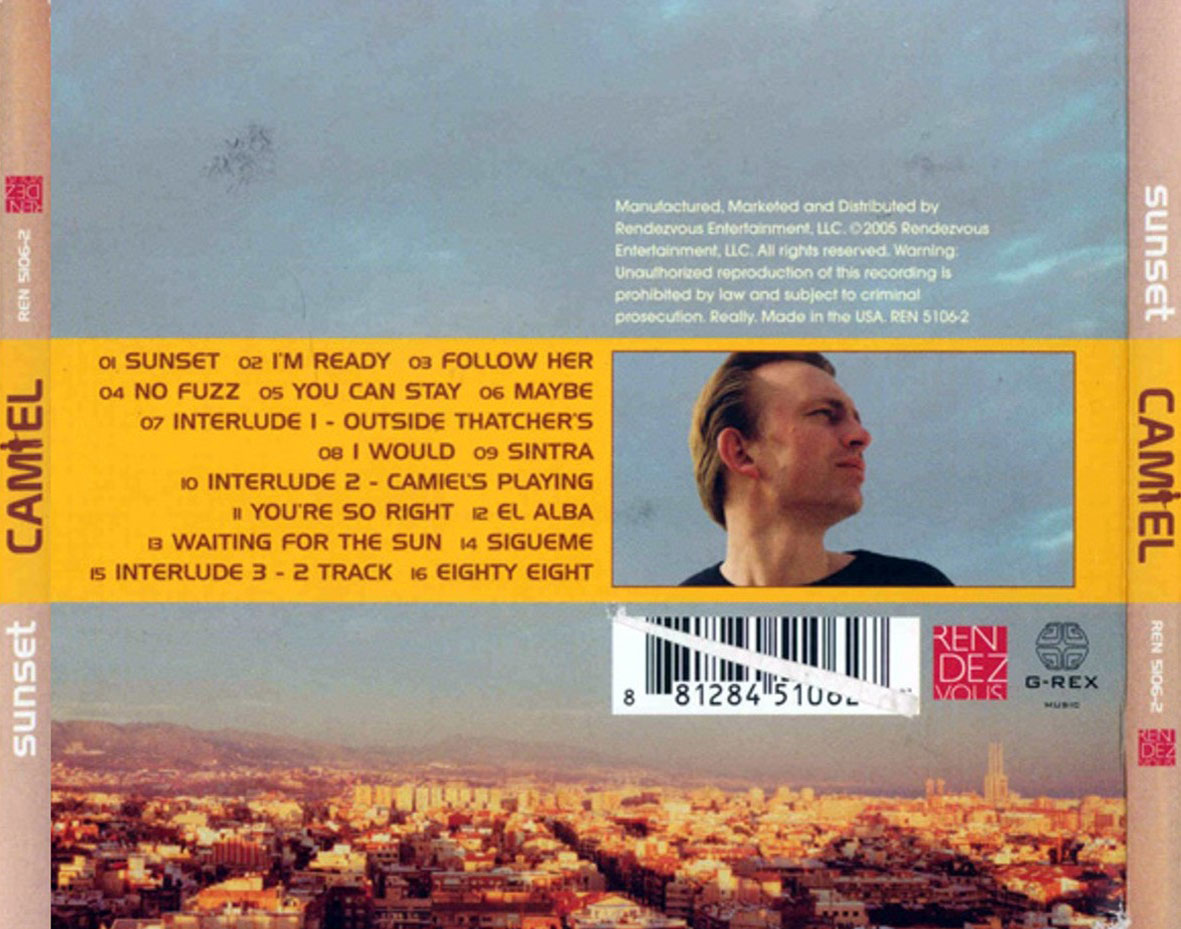 Car tula Trasera de Camiel - Sunset - Portada