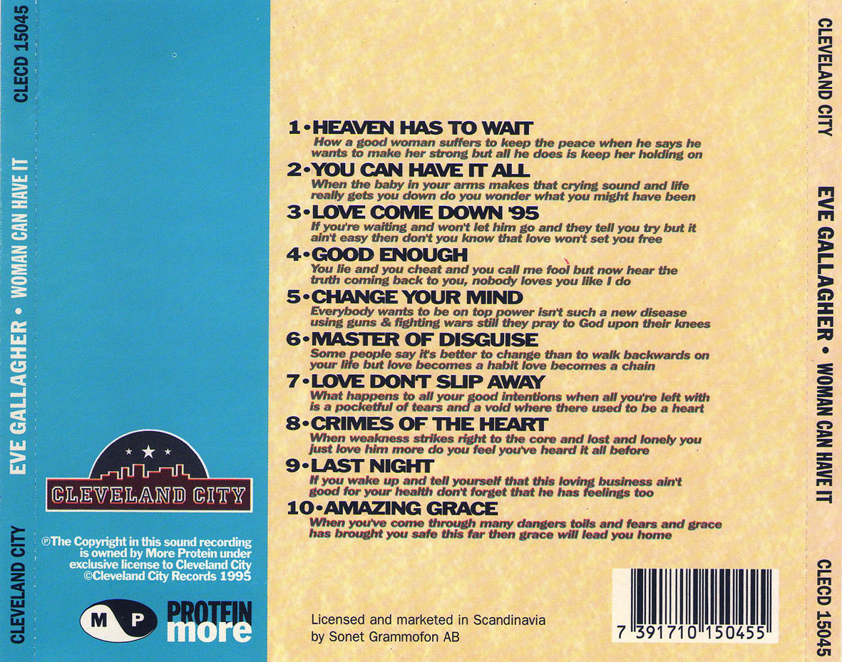 Car tula Trasera de Eve Gallagher - Woman Can Have It - Portada