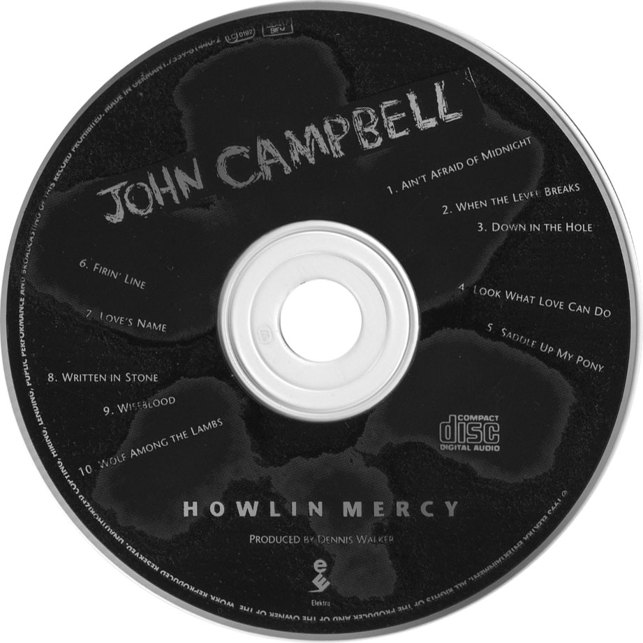 Car tula Cd de John Campbell - Howlin' Mercy - Portada