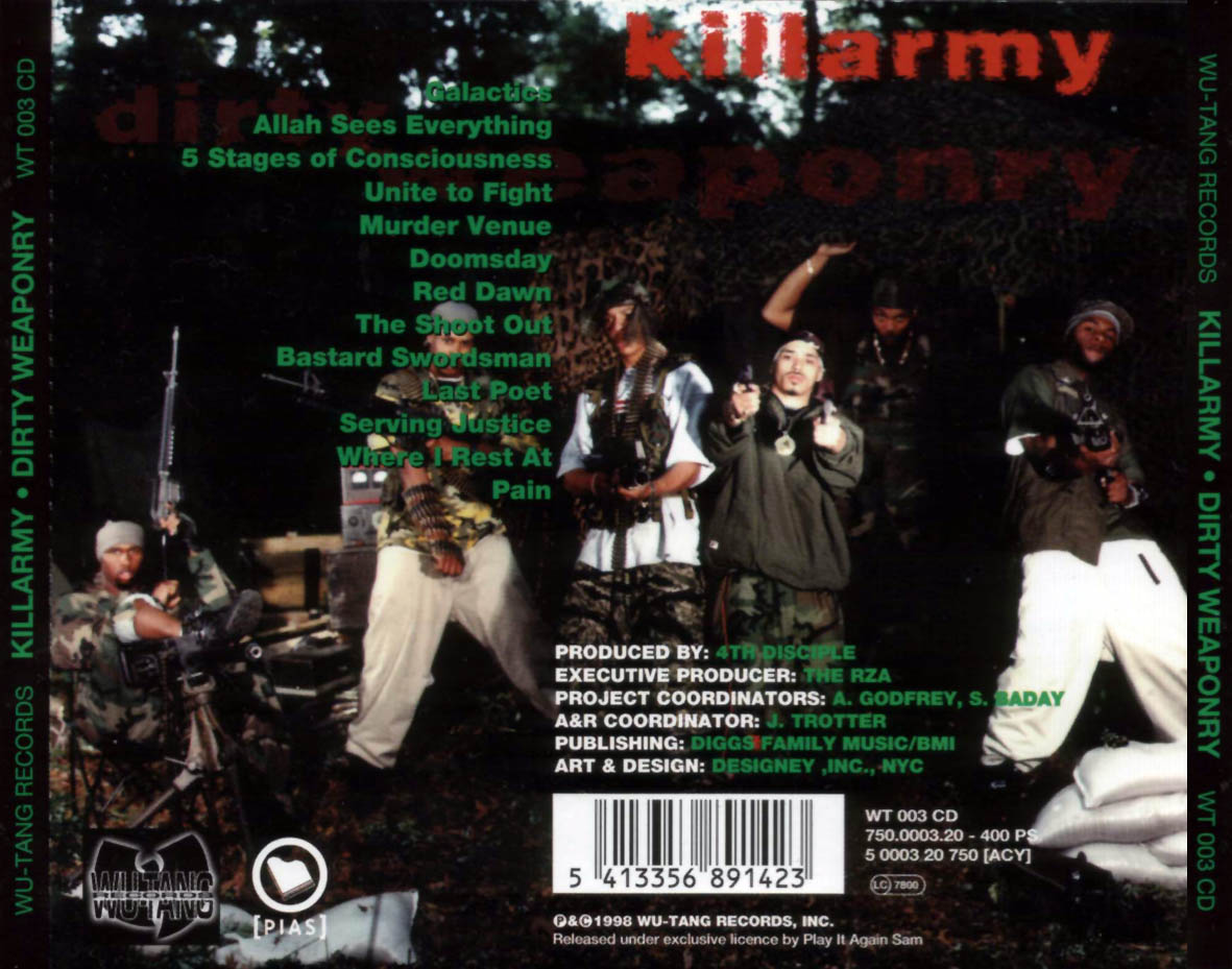 Car tula Trasera de Killarmy - Dirty Weaponry - Portada