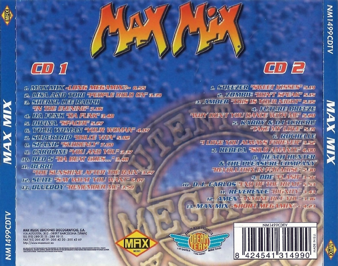 Car tula Trasera de Max Mix: El Autentico Megamix - Portada