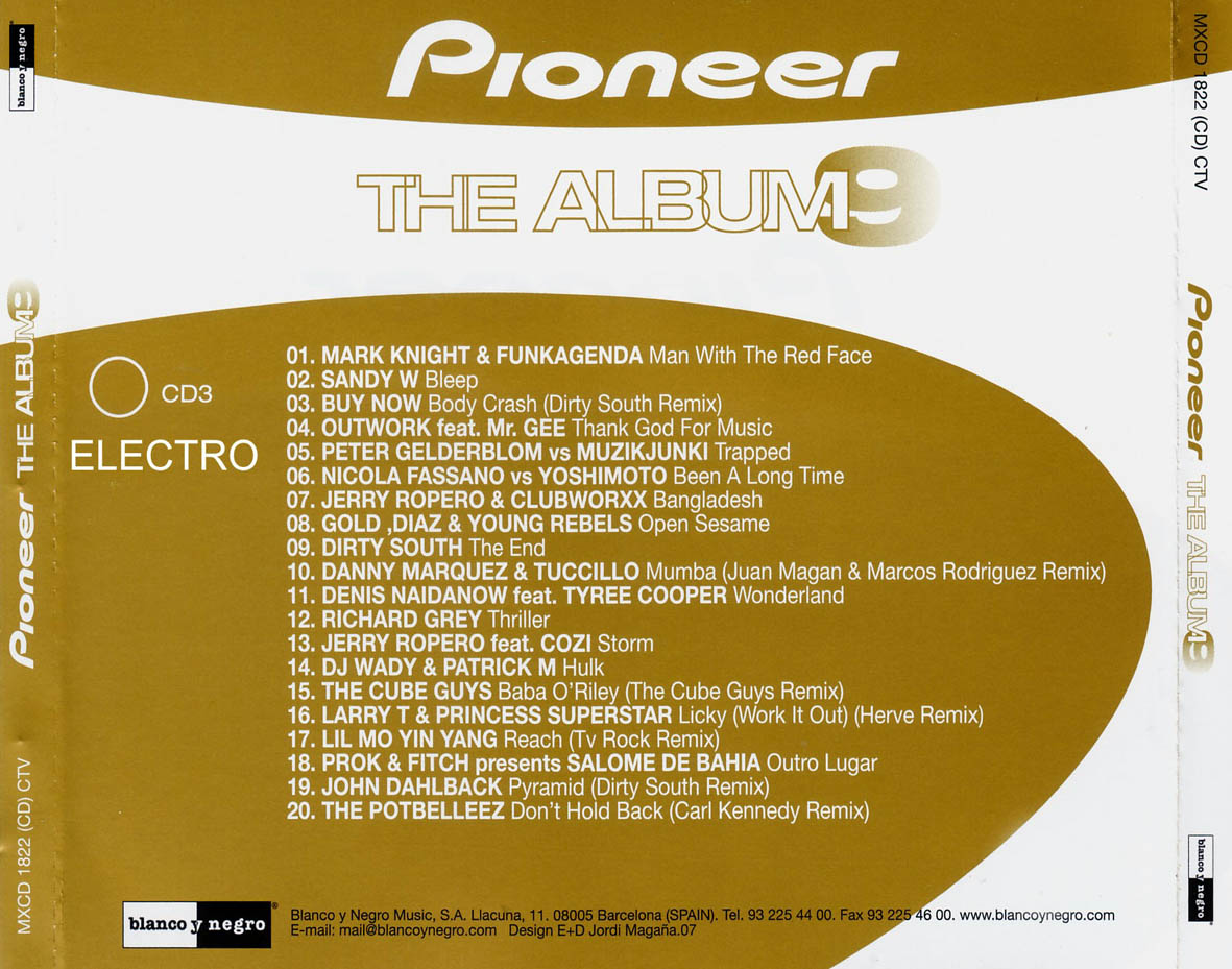 Car tula Trasera de Pioneer The Album Volumen 9 Electro - Portada