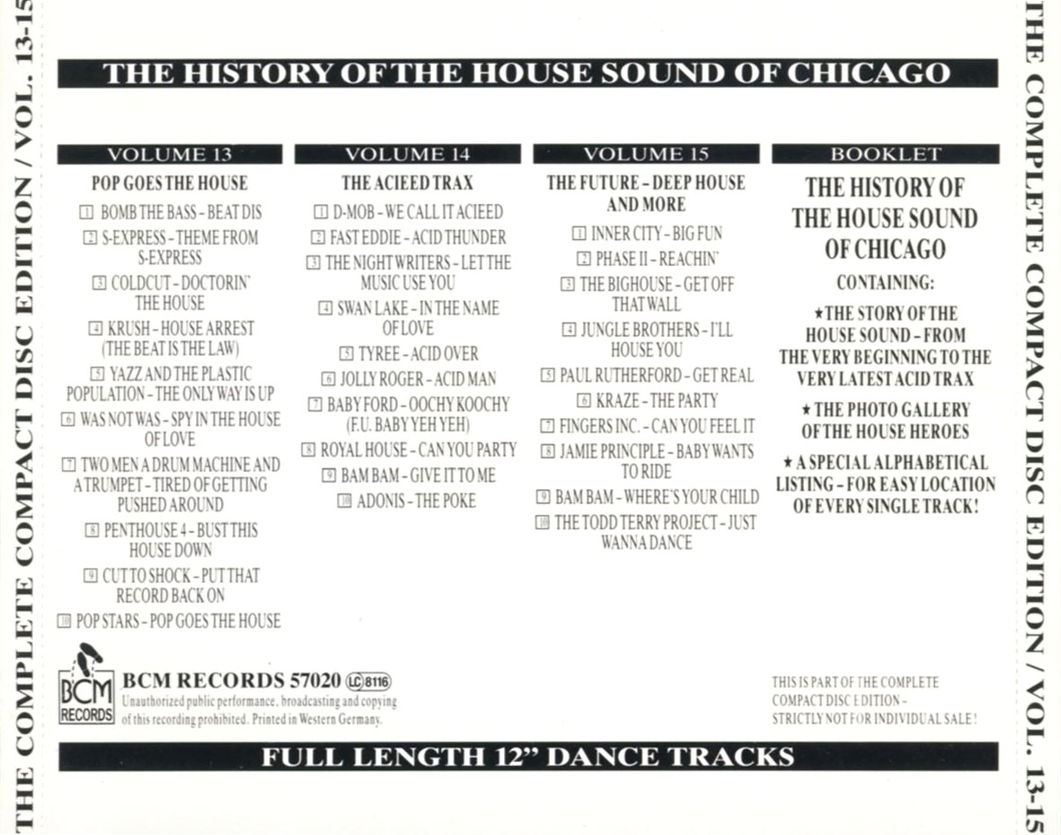 Car tula Trasera de The History Of The House Sound Of Chicago Volume 13 ...